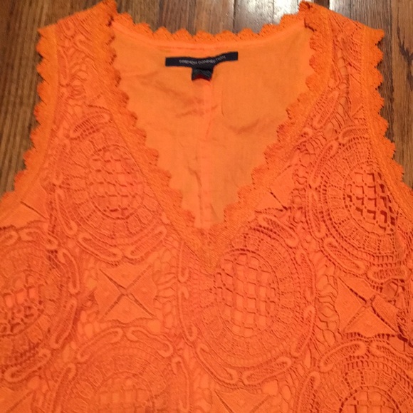 French Connection | Dresses | French Connection Crochet Orange Lined ...